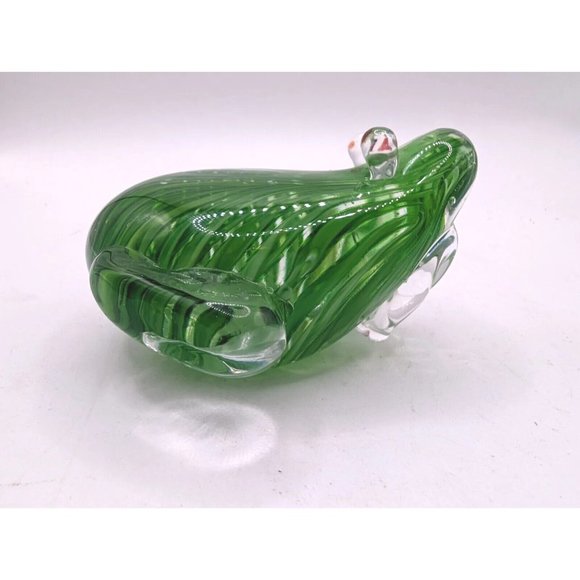Handmade | Art | Art Glass Frog Paperweight With Green Twist Inclusions ...